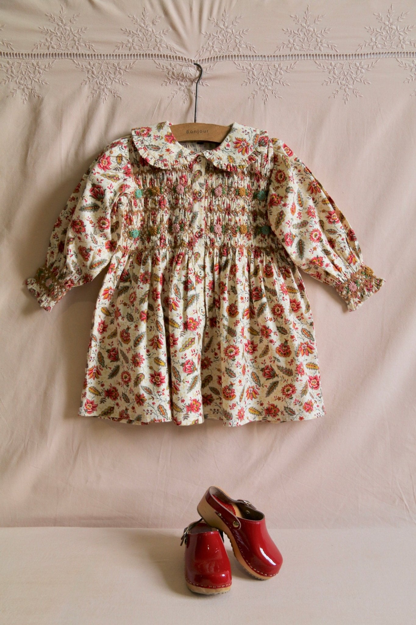 Romantic Dress in Aline Print by Bonjour - Petite Belle | UK Stockist