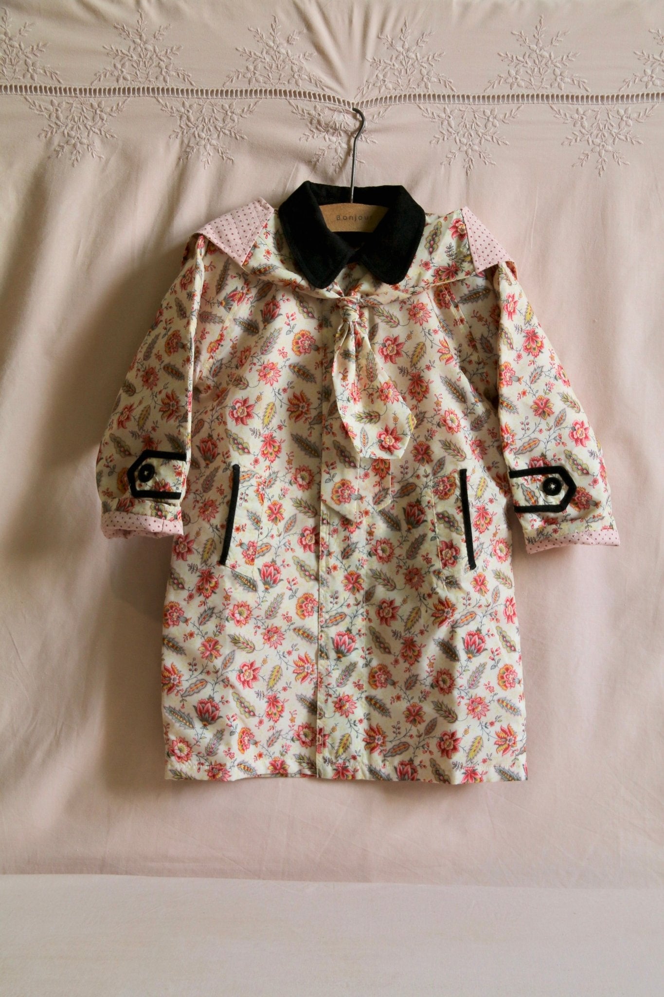 Trench Coat in Aline Print by Bonjour - Petite Belle | UK Stockist